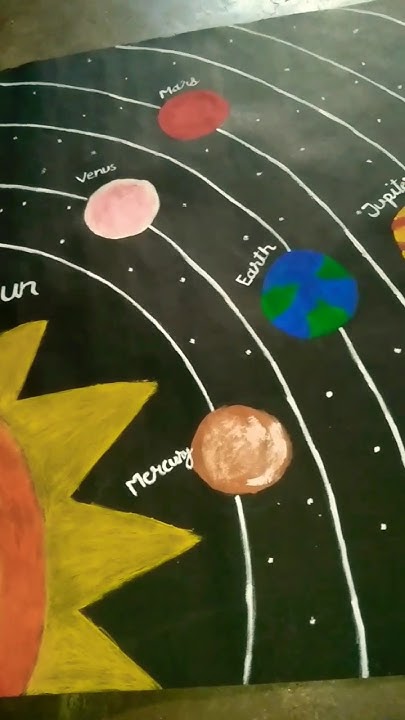 how to make solar system on black chart paper # easy # - YouTube