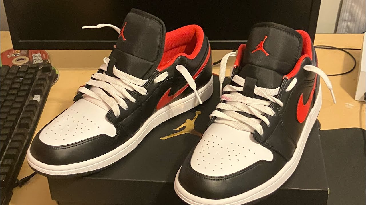 Jordan 1 low white /fire red/ black On feet review 🔥 shoes - YouTube