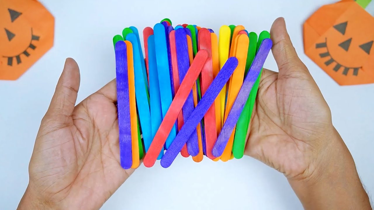 Ice-Cream Stick Craft Ideas🎃How to Make Spider Web🕷 DIY Halloween Fun ...