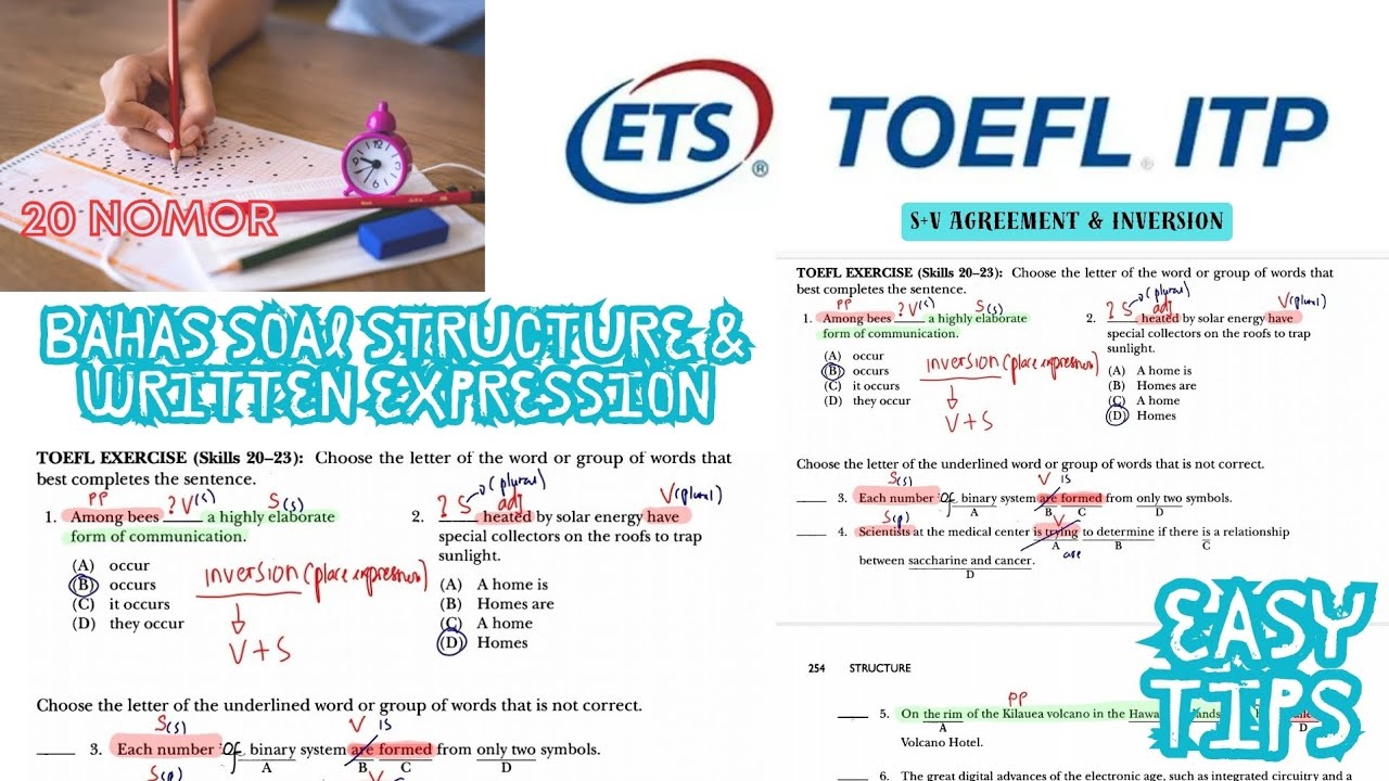 BAHAS SOAL TOEFL skill 1-23 STRUCTURE & WRITTEN EXPRESSION 20 NOMER #3 ...