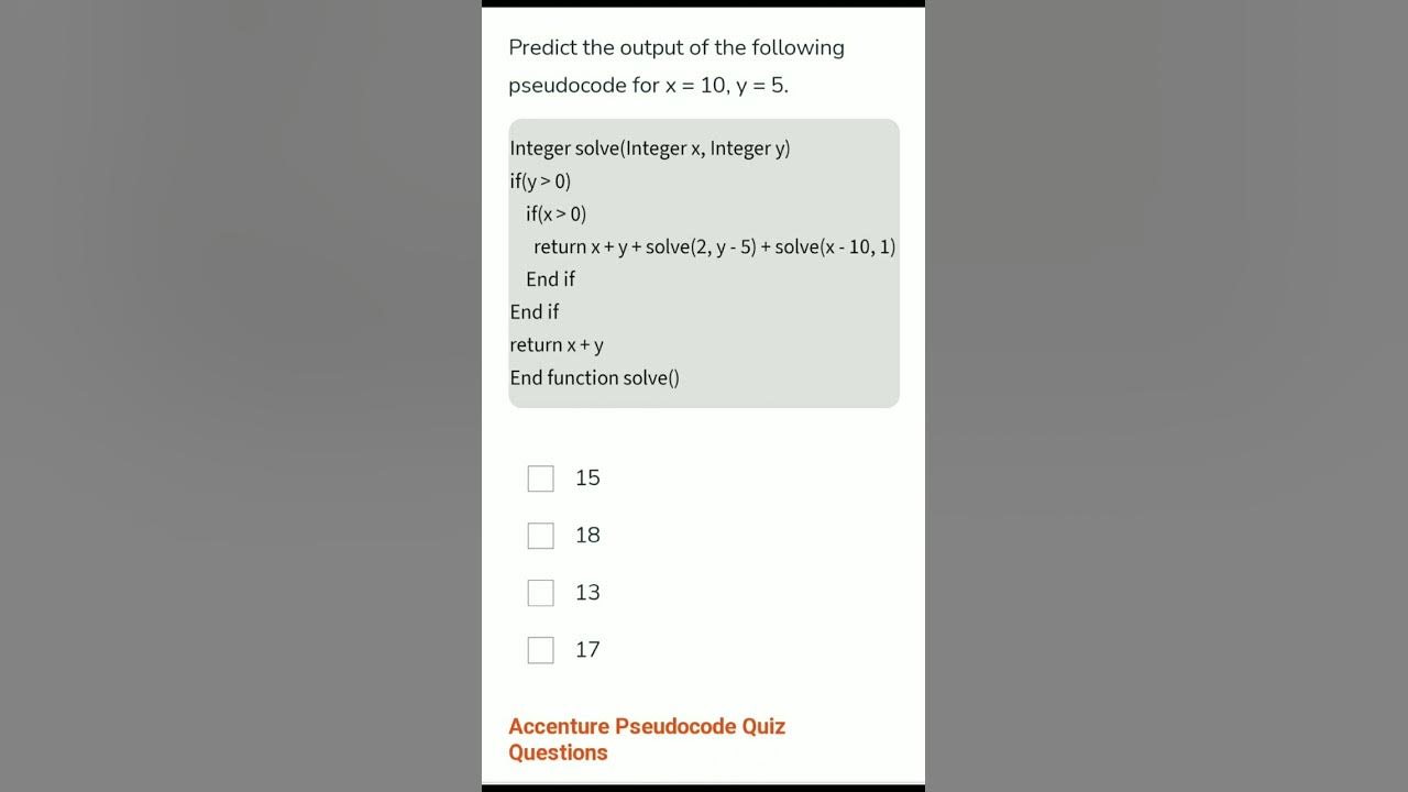 Pseudo Code Question Asked in Accenture 🤔 #repetitive #viral # ...