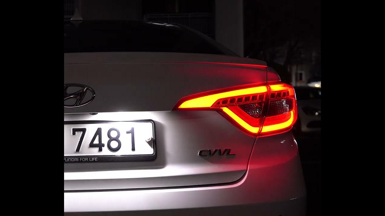 LF쏘나타 면발광+전구 / 면발광+LED 리어램프 비교 - YouTube