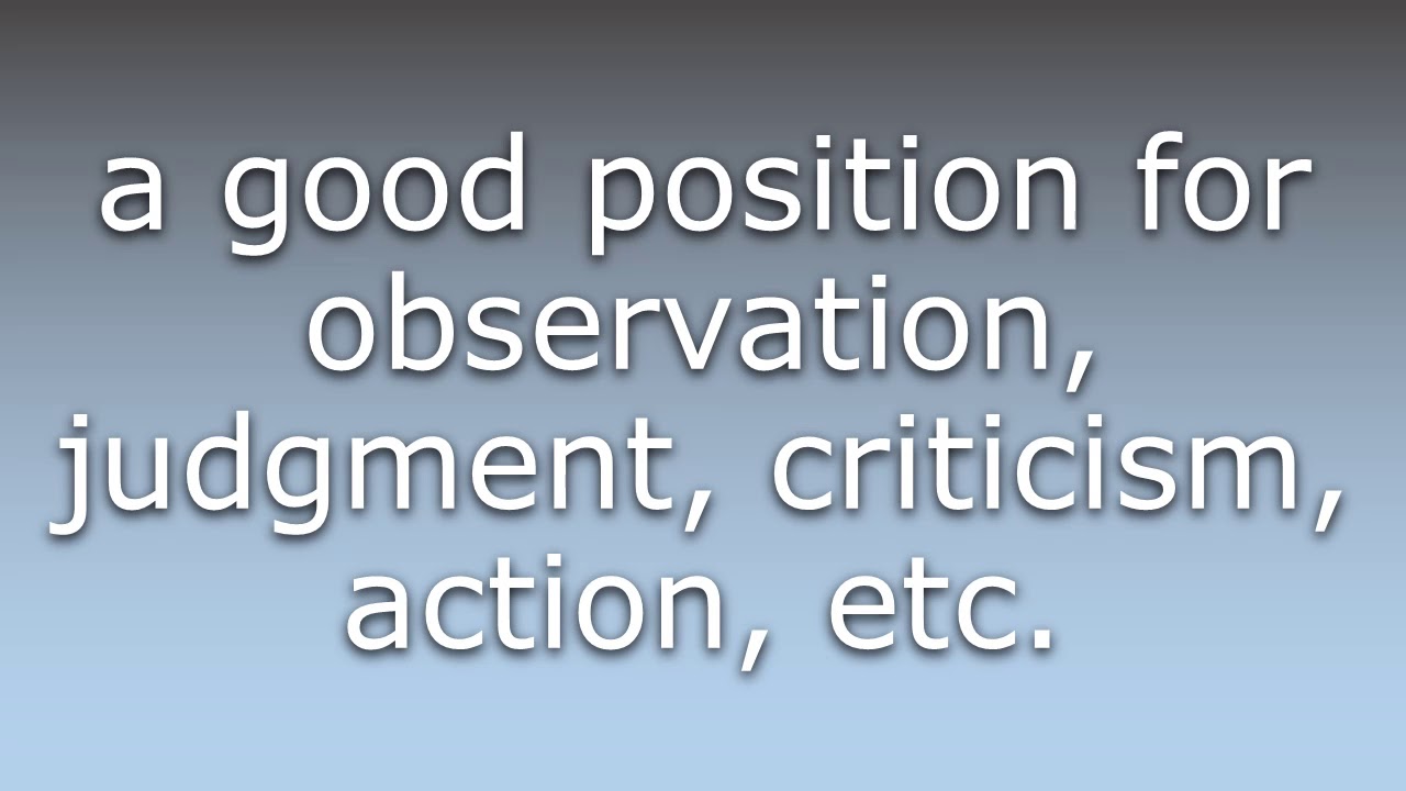 What does Coign of vantage mean? - YouTube