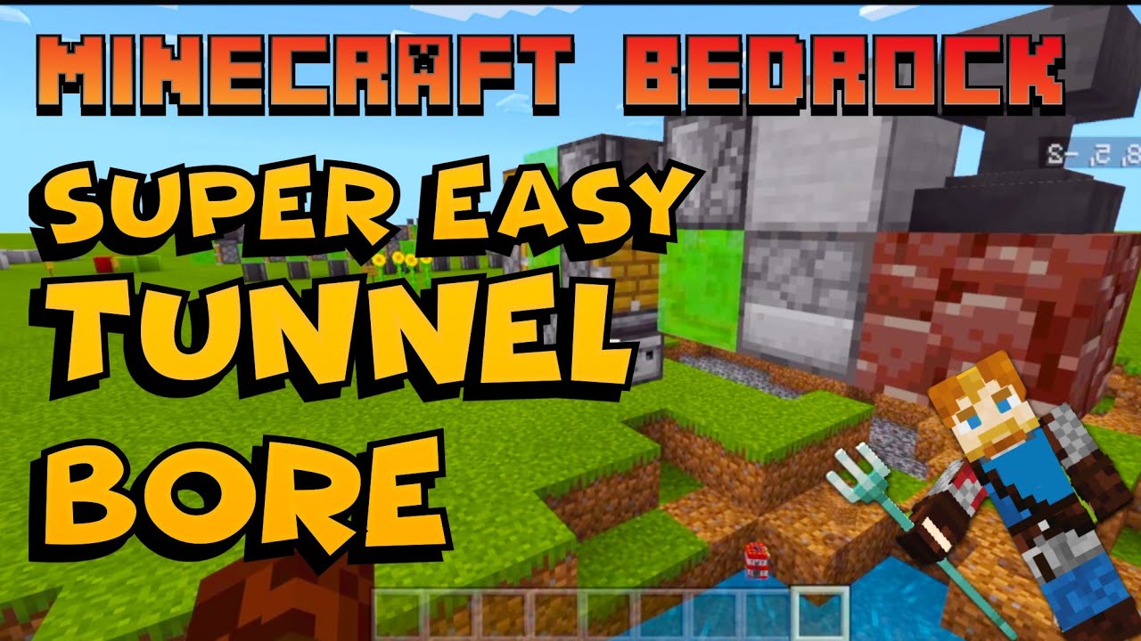 SUPER EASY Tunnel Bore!! Minecraft Bedrock - YouTube