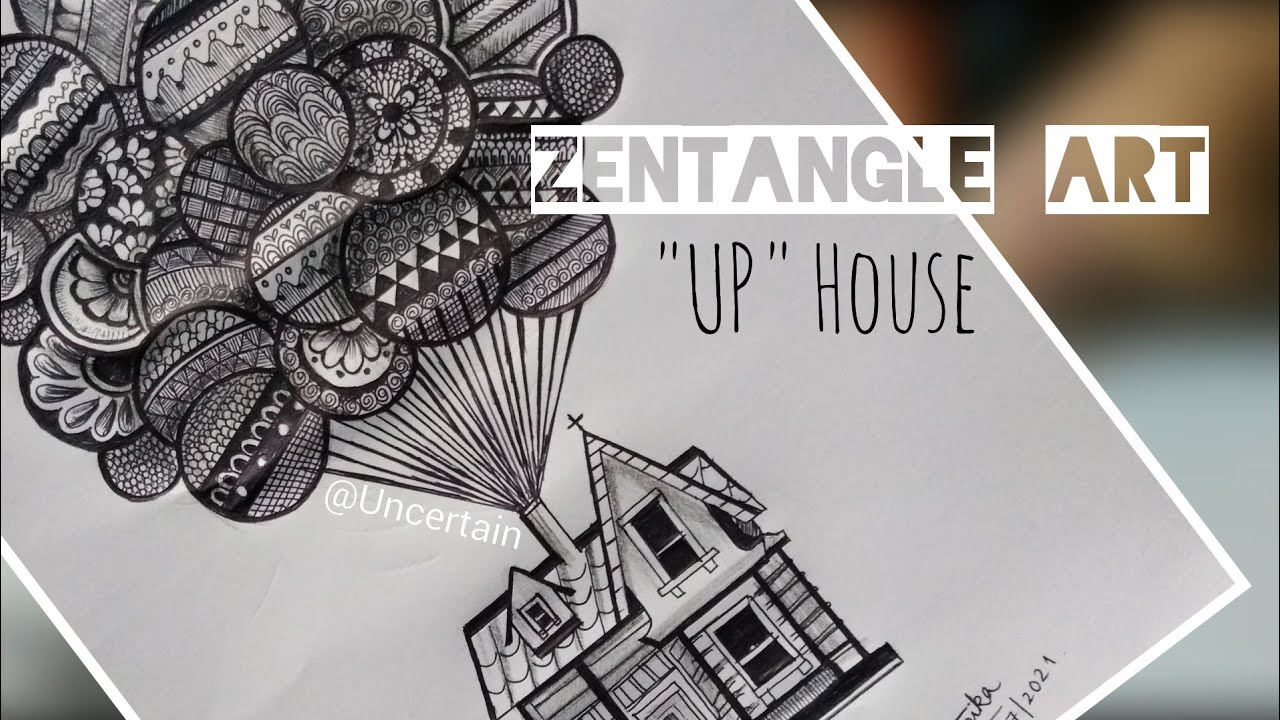 "Up" house Zentangle mixed Mandala Art-#2 - YouTube