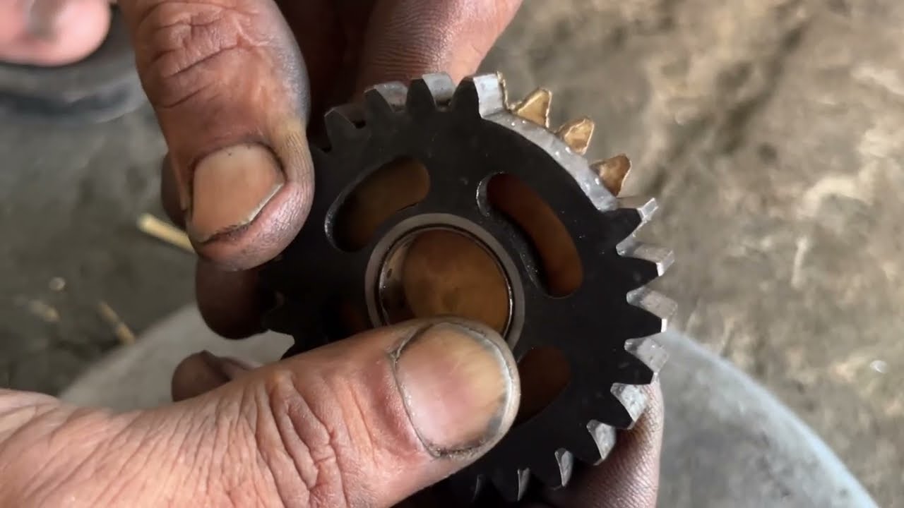 My expert mechanic expertly repaired the broken teeth of the motorcycle ...