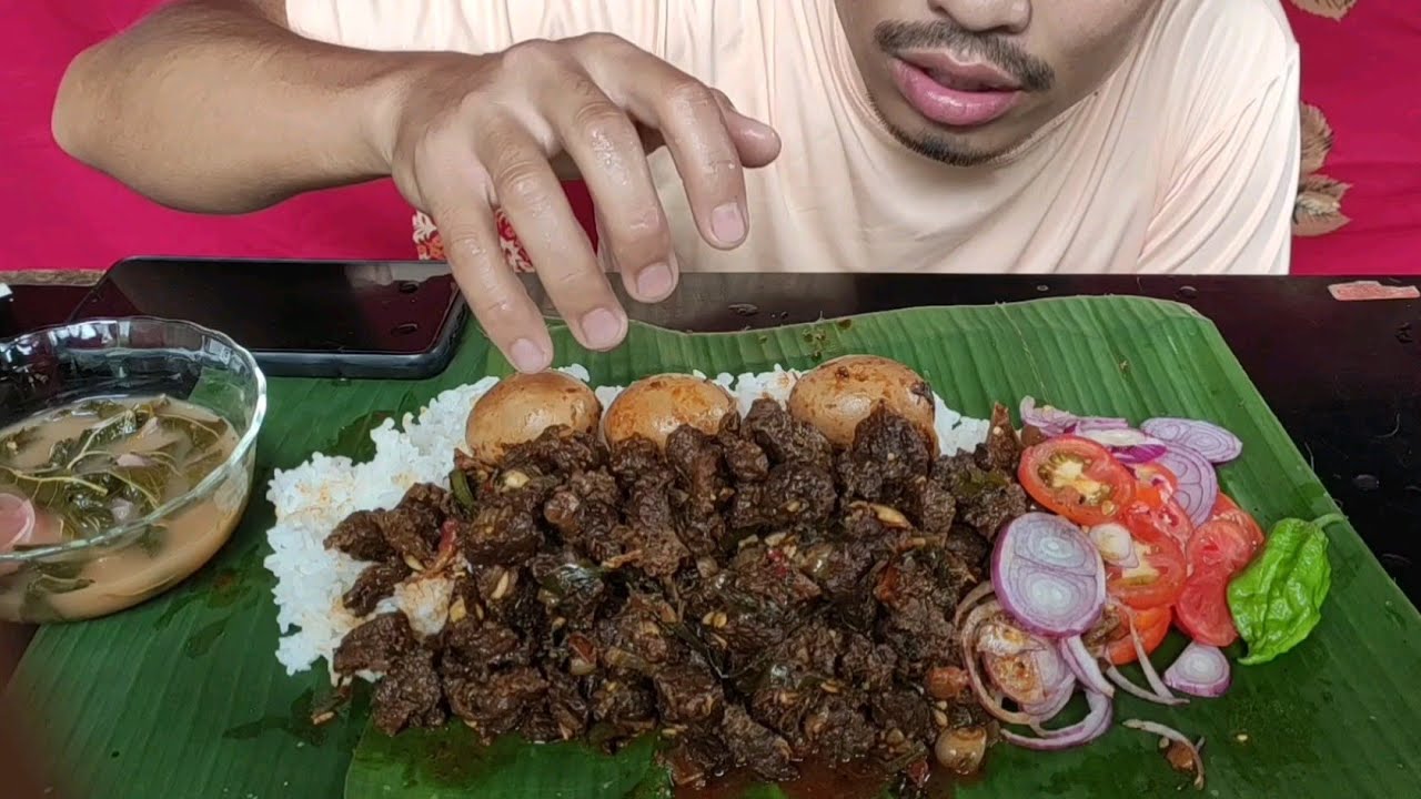 Beef Curry 🔥🔥/// egg // sougri chamthong// Mukbang// Manipur // North ...