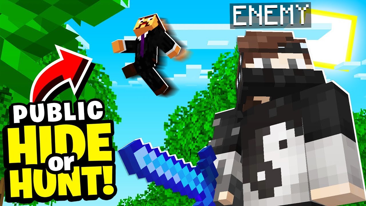 SECRETLY hunting a minecraft enemy to his base? (Hide Or Hunt) - YouTube