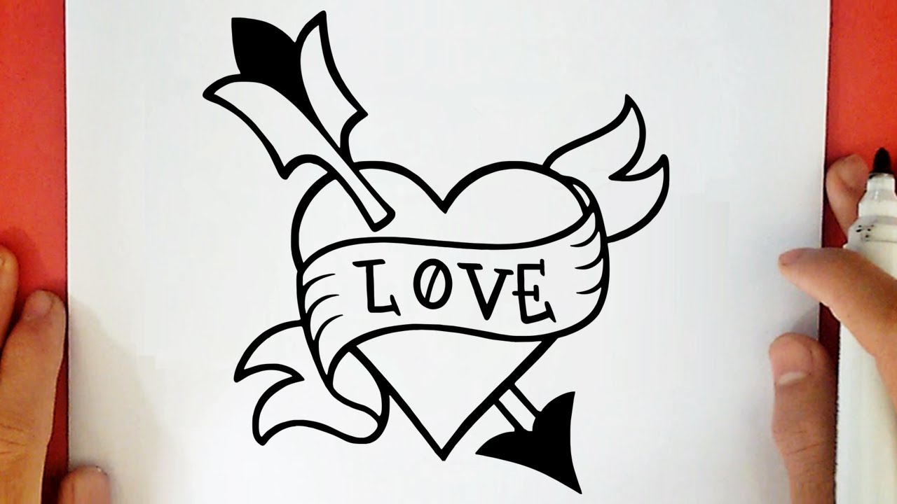 HOW TO DRAW A HEART WITH AN ARROW - YouTube
