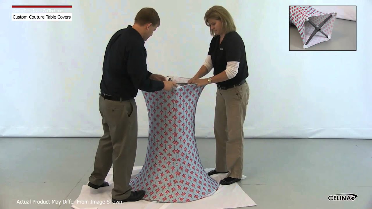 Custom Couture Table Cover / Spandex Stretch Linen Cover - YouTube