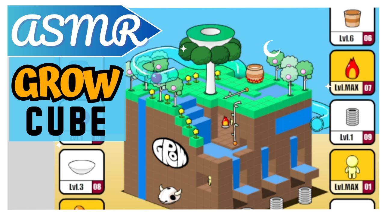 ASMR com voz suave jogando Grow Cube - YouTube