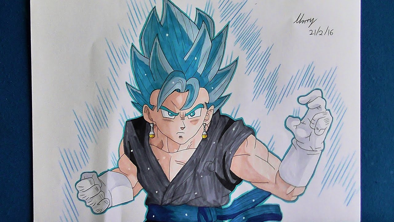 Drawing Super Saiyan God Super Saiyan Vegito/ Super Saiyan Blue - YouTube