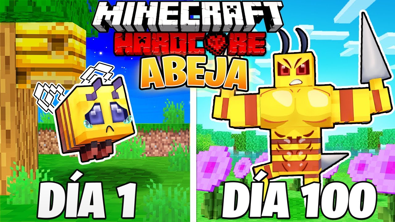 SOBREVIVÍ 100 DÍAS como un ABEJA en MINECRAFT HARDCORE! - YouTube