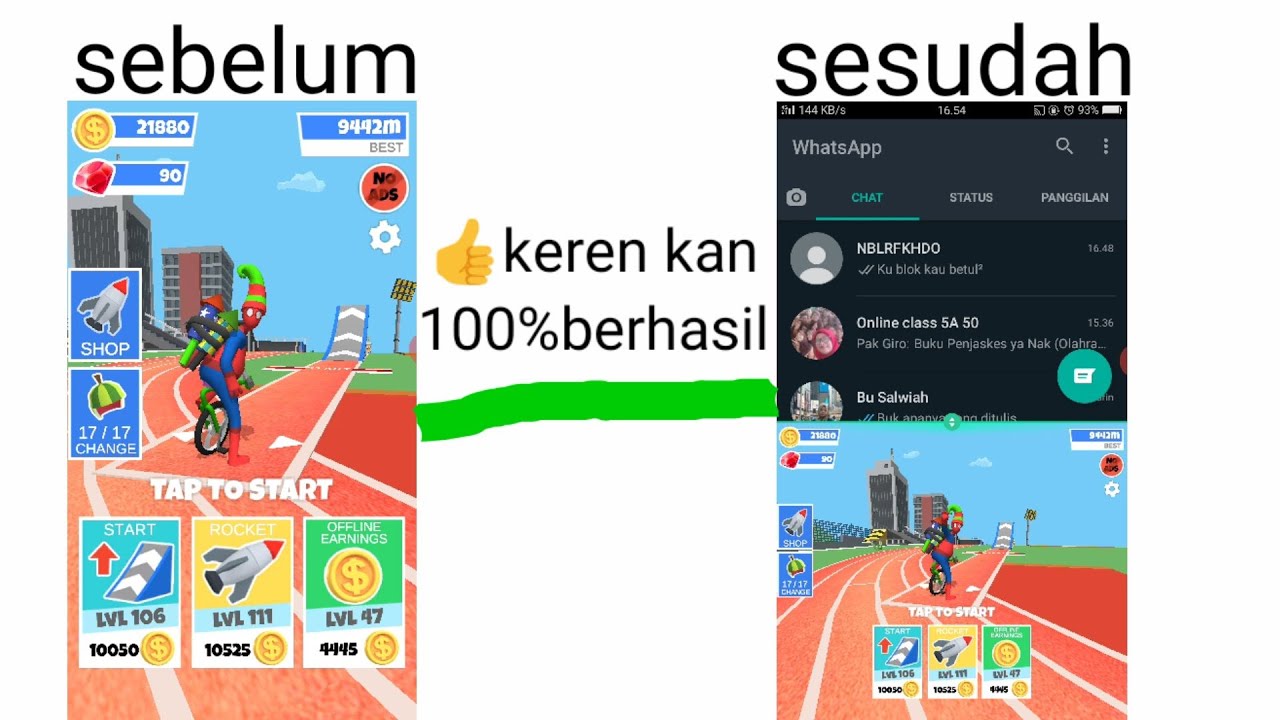 TUTORIAL (gampang banget cara split layar HP menjadi dua belah tanpa ...