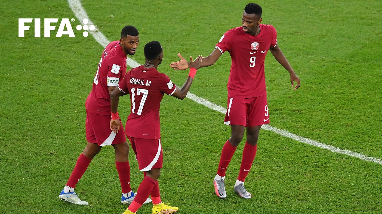 Qatar's First Goal At The FIFA World Cup - YouTube