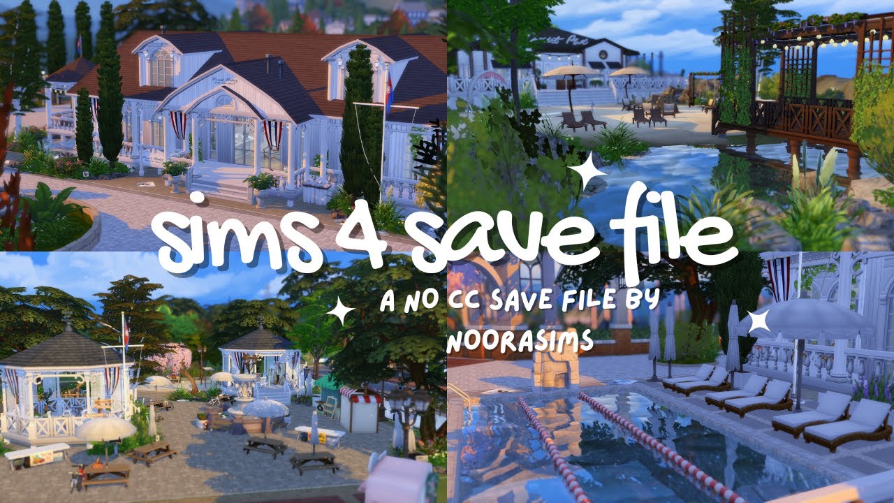 my sims 4 save file overview: with NO CC, and coastal town vibes - YouTube