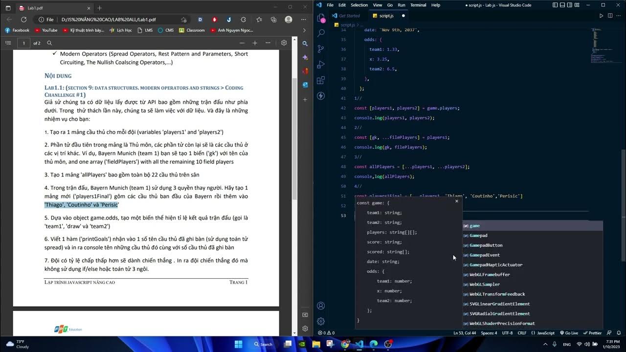 WEB2062 - Lập trình Javascript nâng cao - Lab1 - YouTube