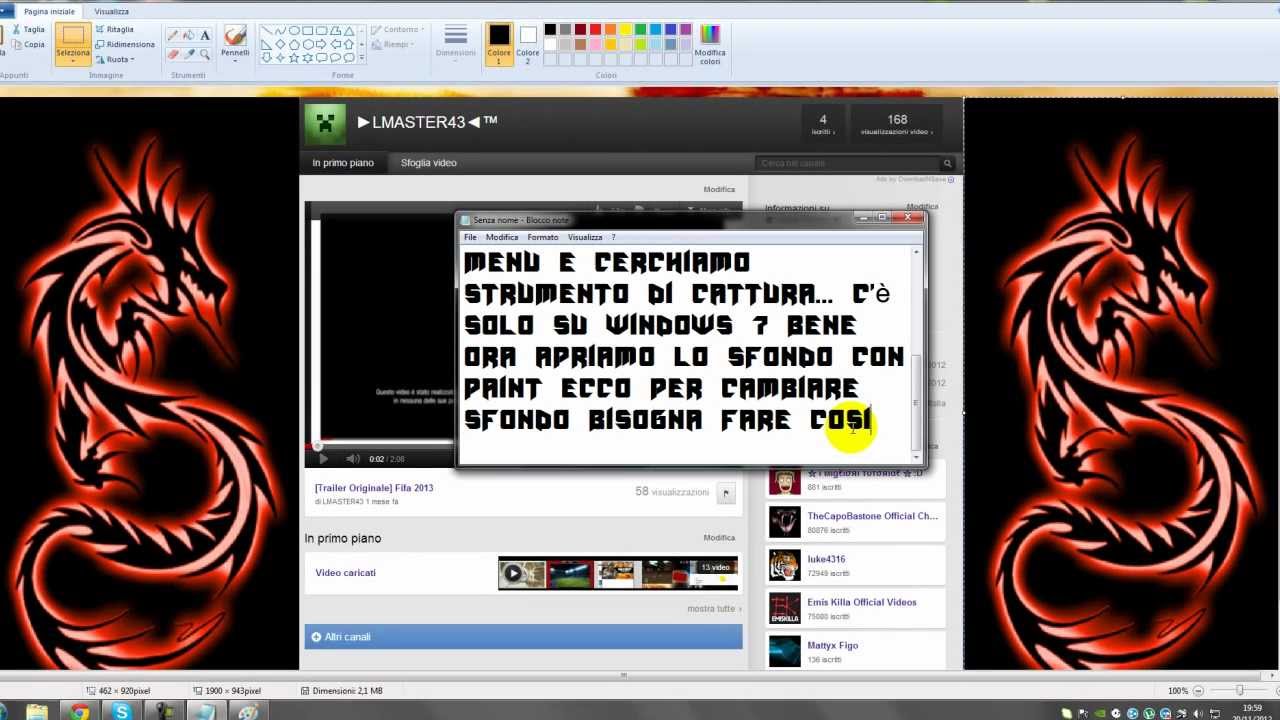 Creare un'immagine di sfondo per youtube - YouTube