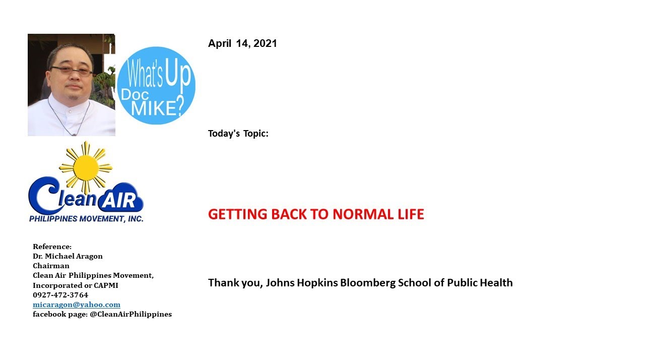 GETTING BACK TO NORMAL LIFE Apr14 - YouTube