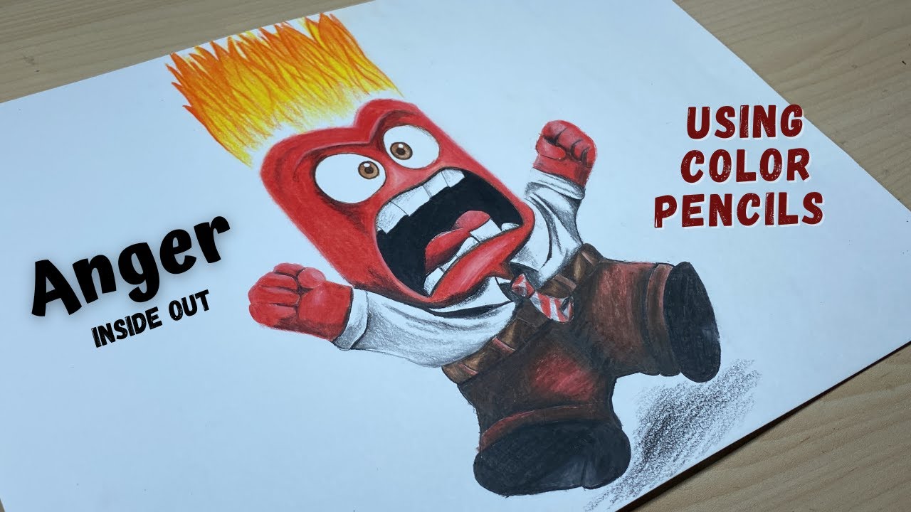How to draw Anger from inside out? || Inside out characters drawing ...