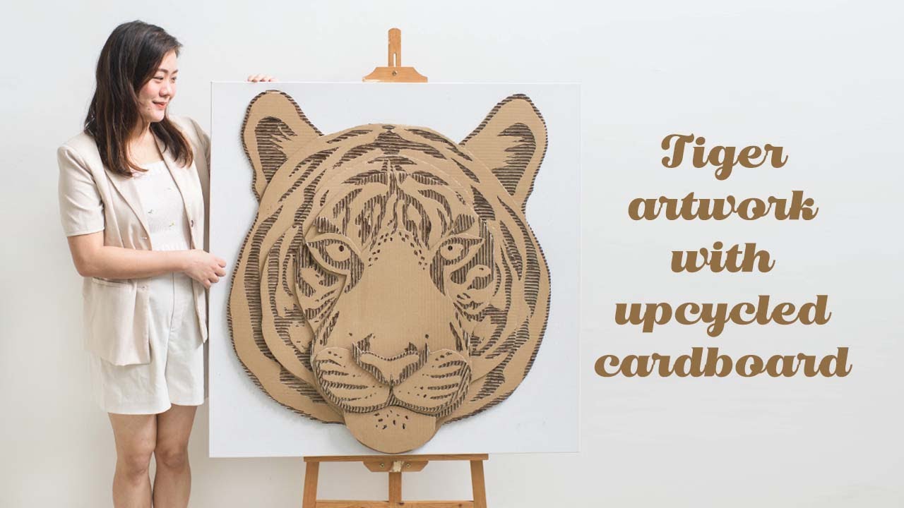 I Made A Tiger Artwork with Old Cardboard - YouTube