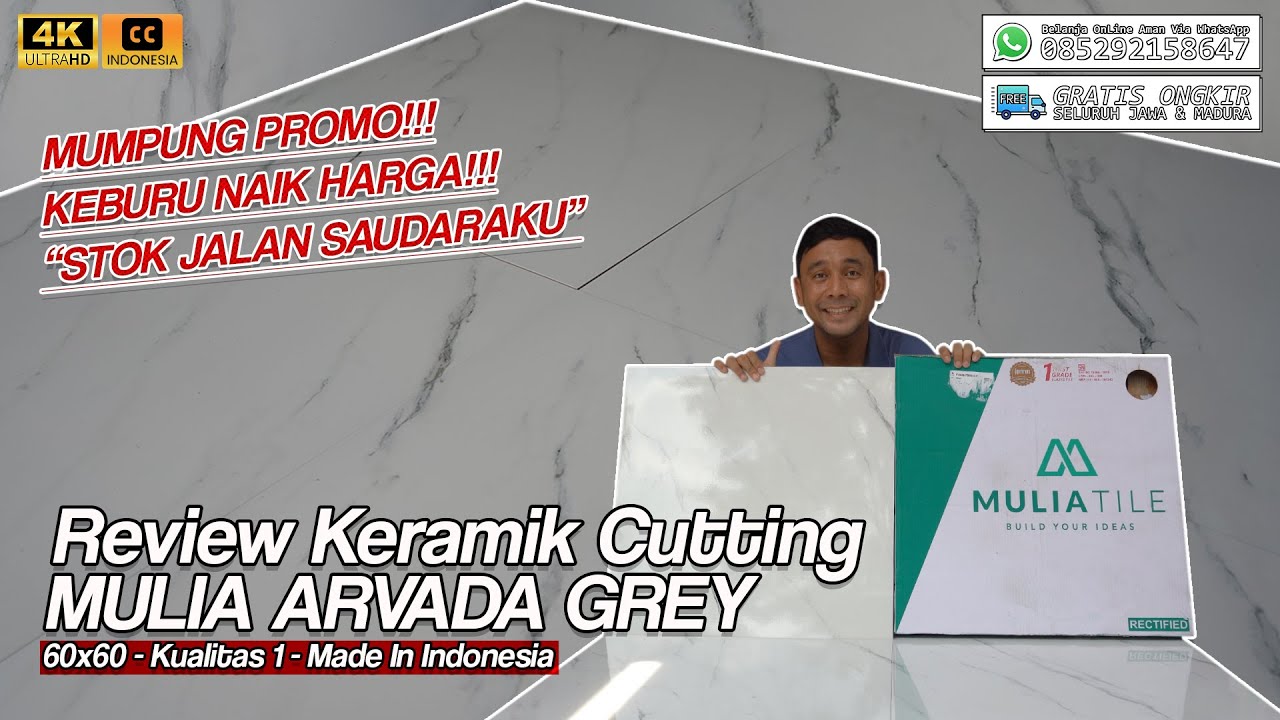 PROMO KERAMIK CUTTING MULIA, PUTIH MOTIF URATNYA KETEMU, ARVADA GREY ...