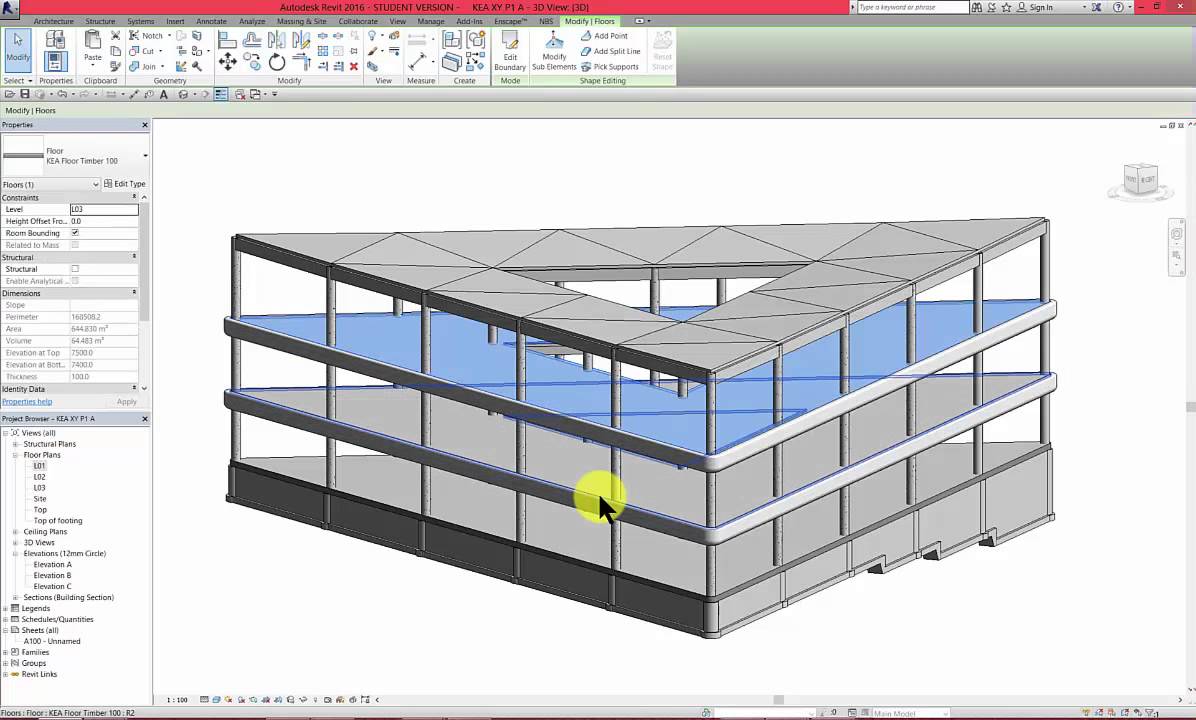 Revit - P1 - Part 17 - Concrete Building - Floor edges - YouTube