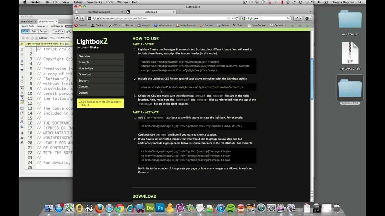 (22/41) Linking to Lightbox2 CSS File - YouTube