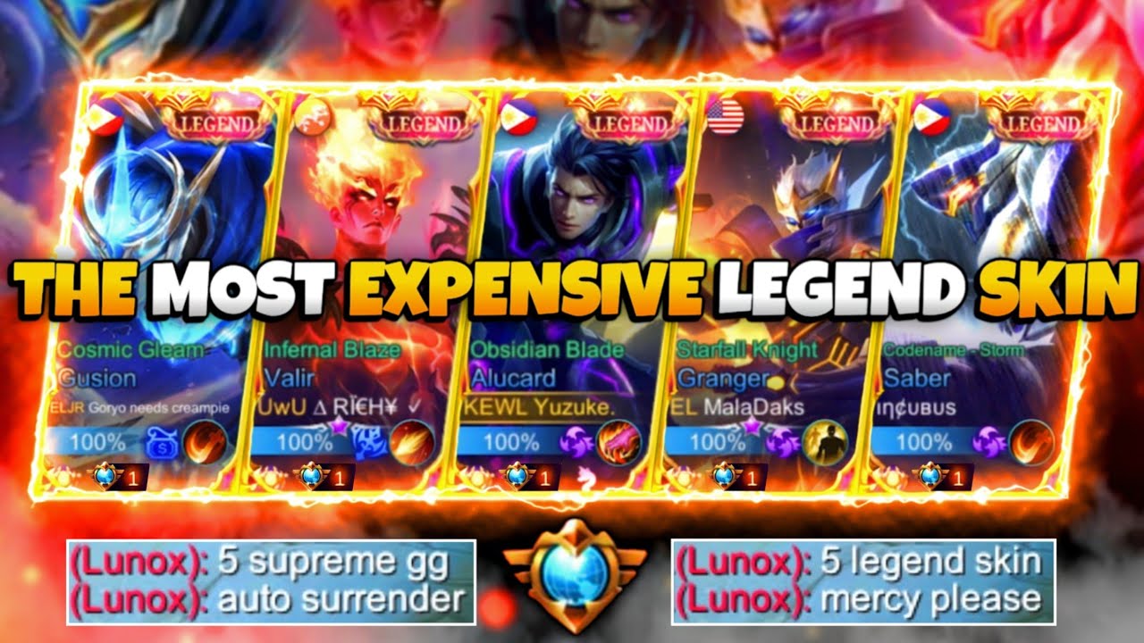 ALL LEGEND SKIN + SUPREME = TOP GLOBAL SKINNERS?? - YouTube