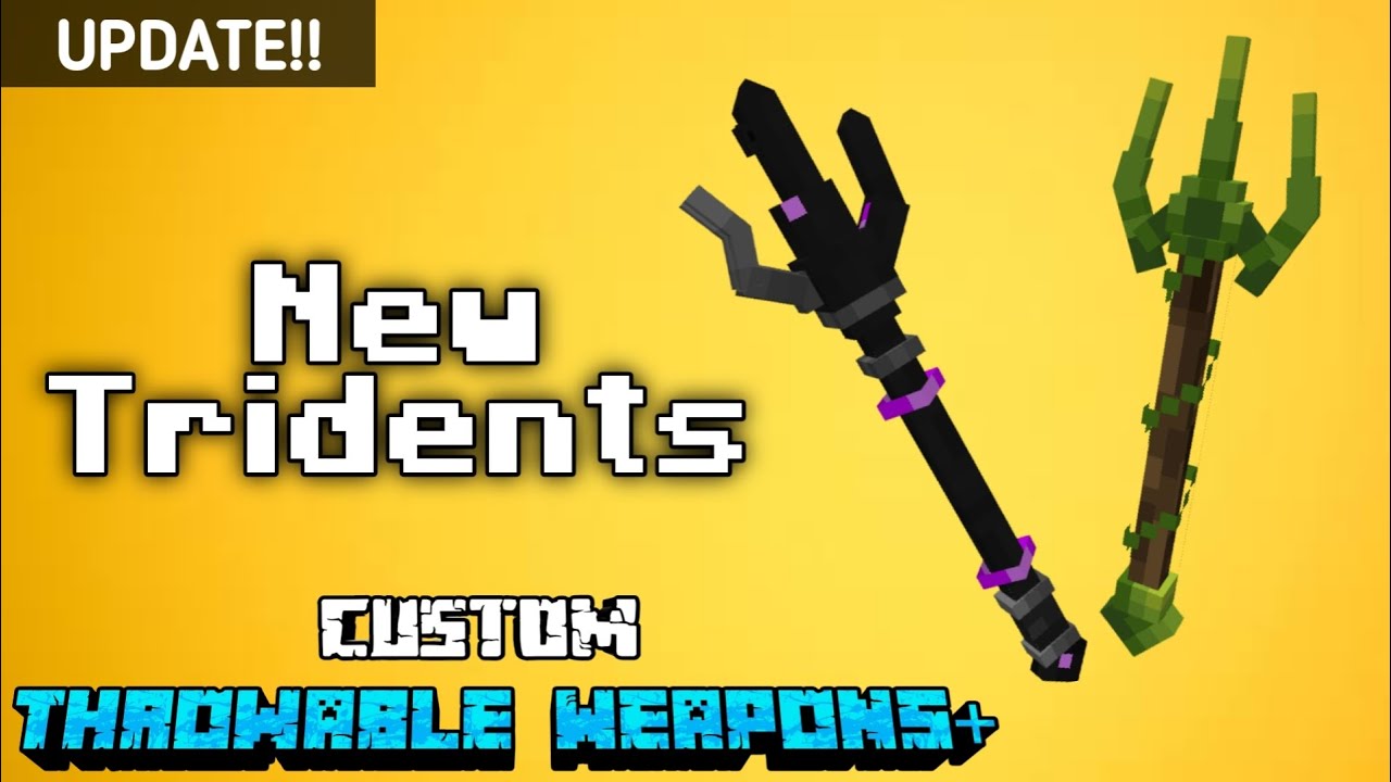 Update!! Add New Tridents || Throwable Weapons Addon MCPE - YouTube