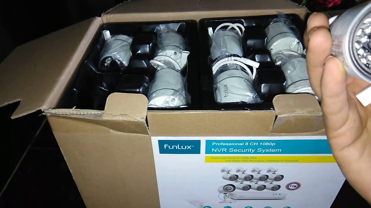 Funlux 8 ch 1080p NVR security system unboxing - YouTube