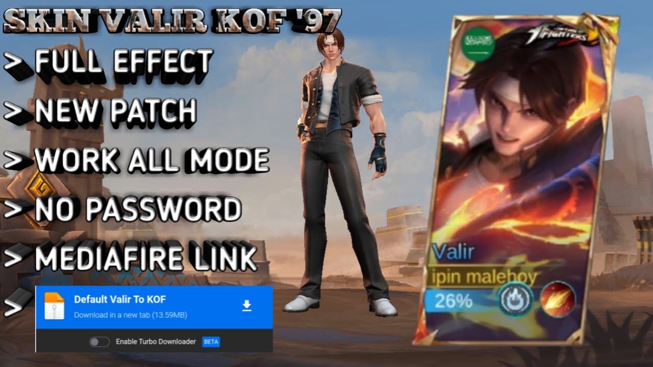 NEW!! Script Skin Valir KOF '97 Kyo Kusanagi No Password Mobile Legends ...