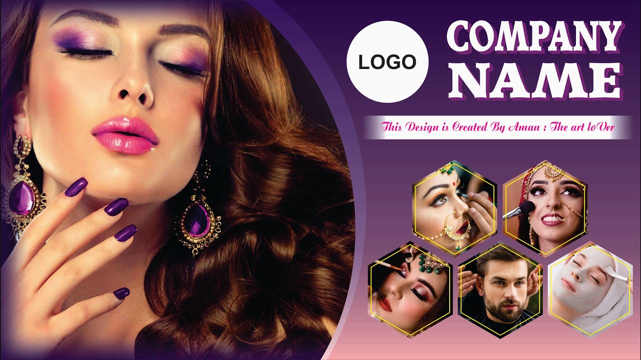 Beauty Parlour Flex Design / Saloon Flex Desing In Coreldraw / Coreldraw Me Banner Design Kaise ...