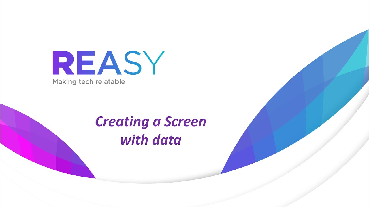 Create a screen with data - YouTube