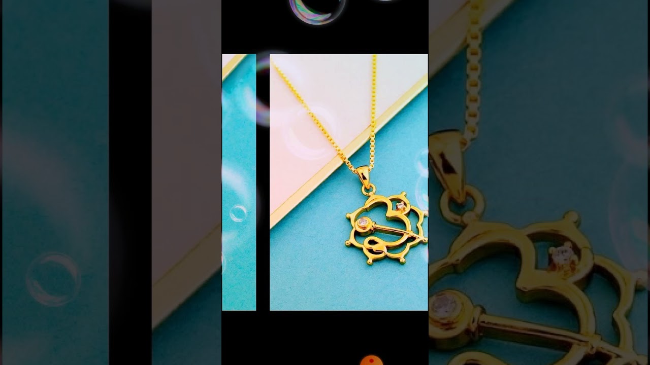 Stylish fancy gold chain and pandle - YouTube