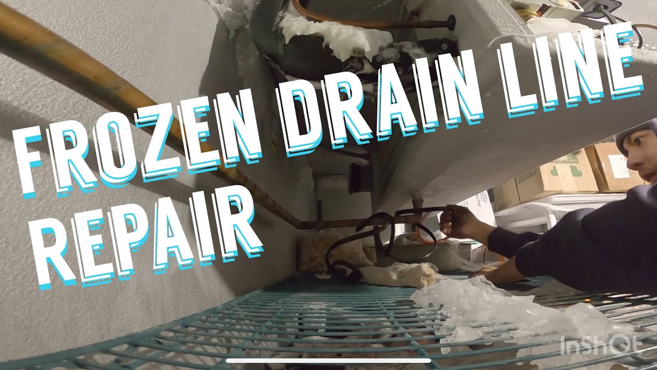 Walk in freezer frozen drain - YouTube