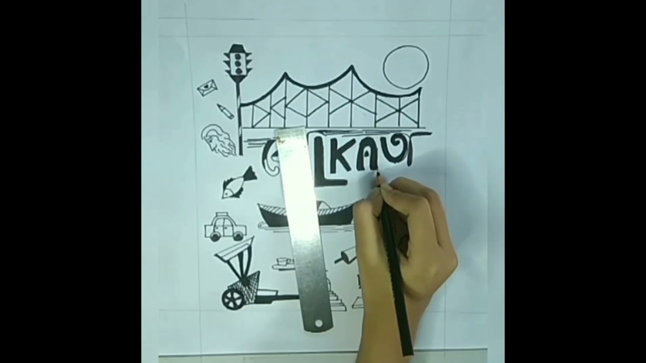 Kolkata ️😀 || Doodle Art with colour || Devlina Das - YouTube