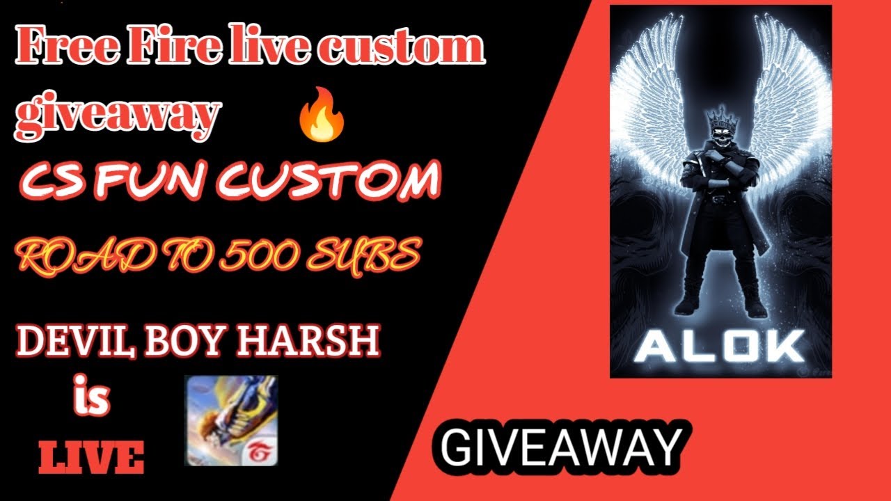 FREE FIRE LIVE CUSTOM GIVEAWAY / CS FUN CUSTOM / DEVILBOY HARSH - YouTube
