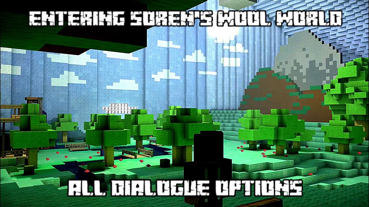 Entering Soren's wool world - All dialogue options in Minecraft Story ...