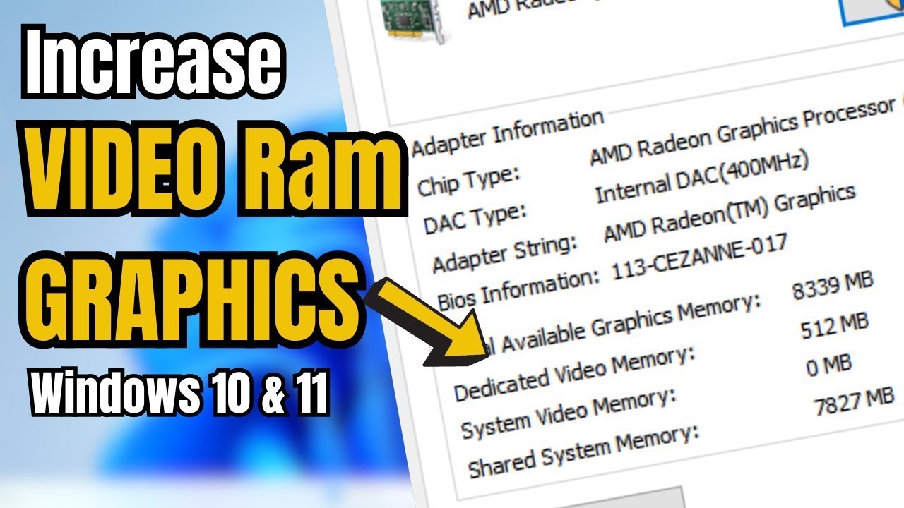Increase VIDEO RAM GRAPHICS Without Any Software | BOOST FPS | INCREASE ...