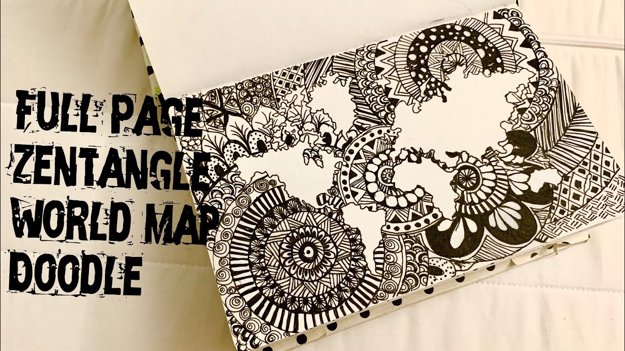 DIY WORLD MAP DOODLE | 10 Days of Doodles | DAY 3 | ARTS CRAFTS AND ...