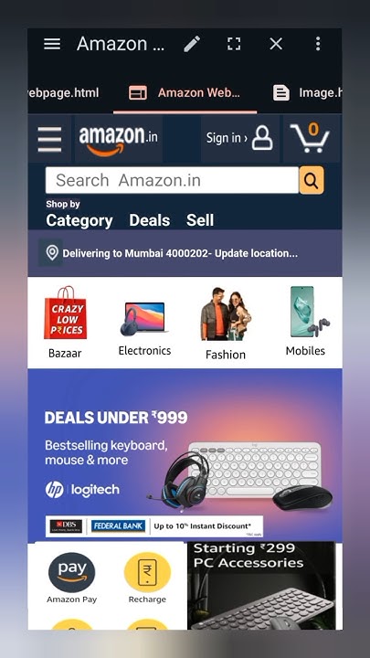 Creating Amazon Webpage Using Html Css And Javascript Webpagedesign Amazon Htmlcssjs Youtube