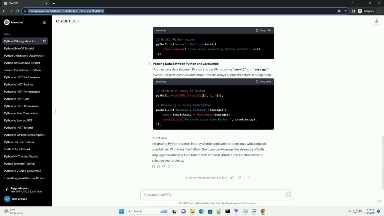 use python library in javascript - YouTube