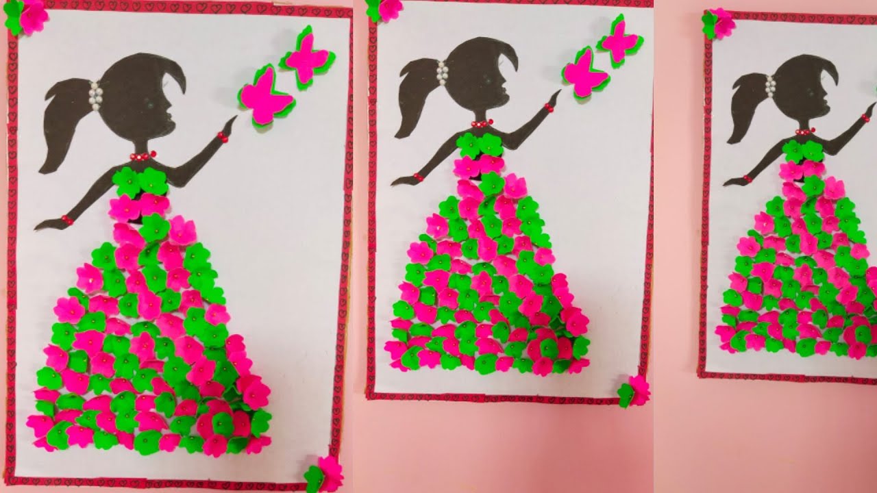 DIY Room Decor ideas/ Making girl with flower//flower dress - YouTube