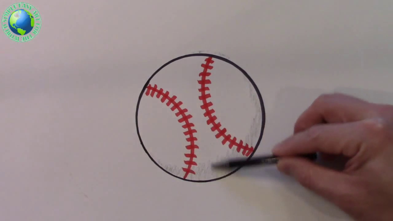 How to Draw a Baseball - Easy and Fast - YouTube