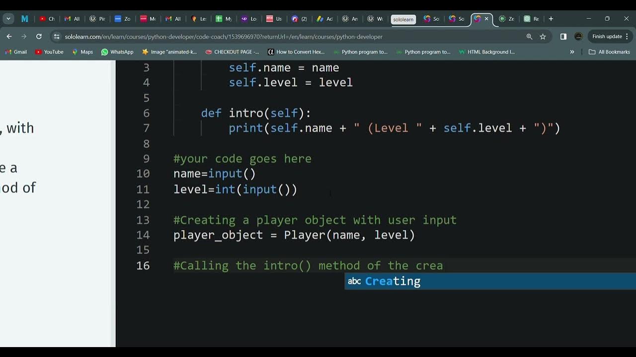 95 Classes Python Developer Sololearn Youtube