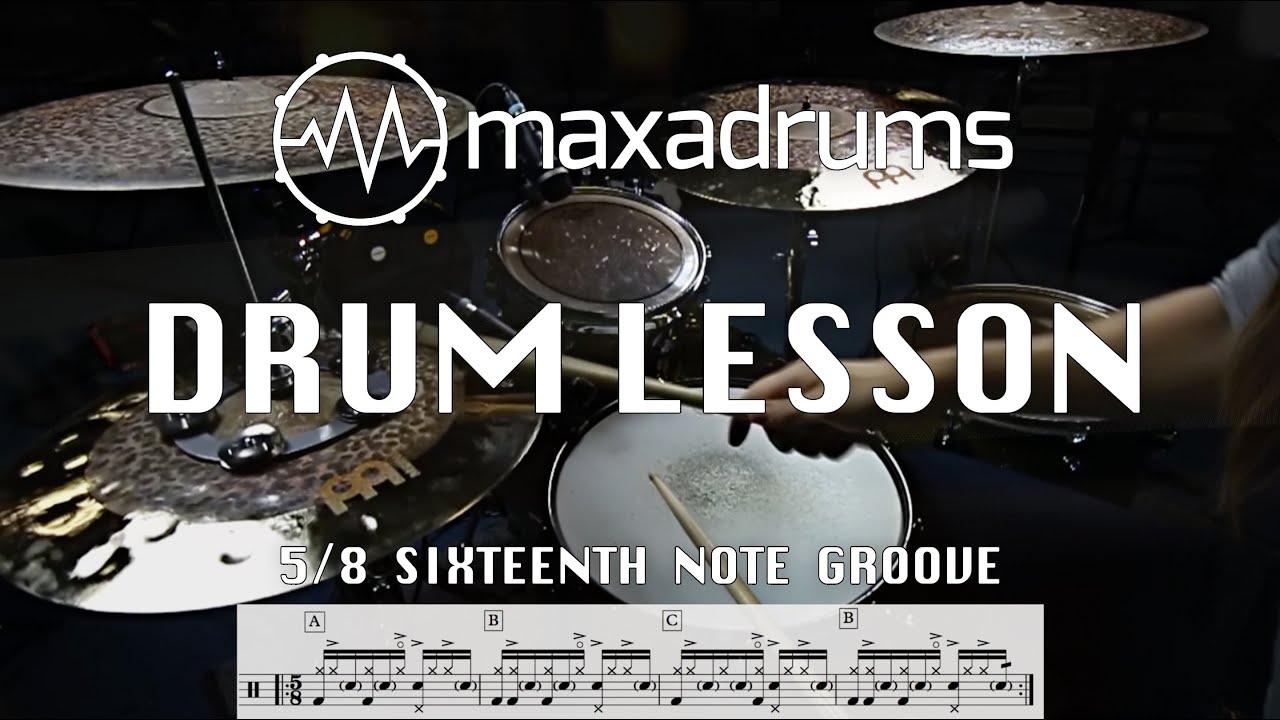 DRUM LESSON: 5/8 Sixteenth Note Groove - YouTube