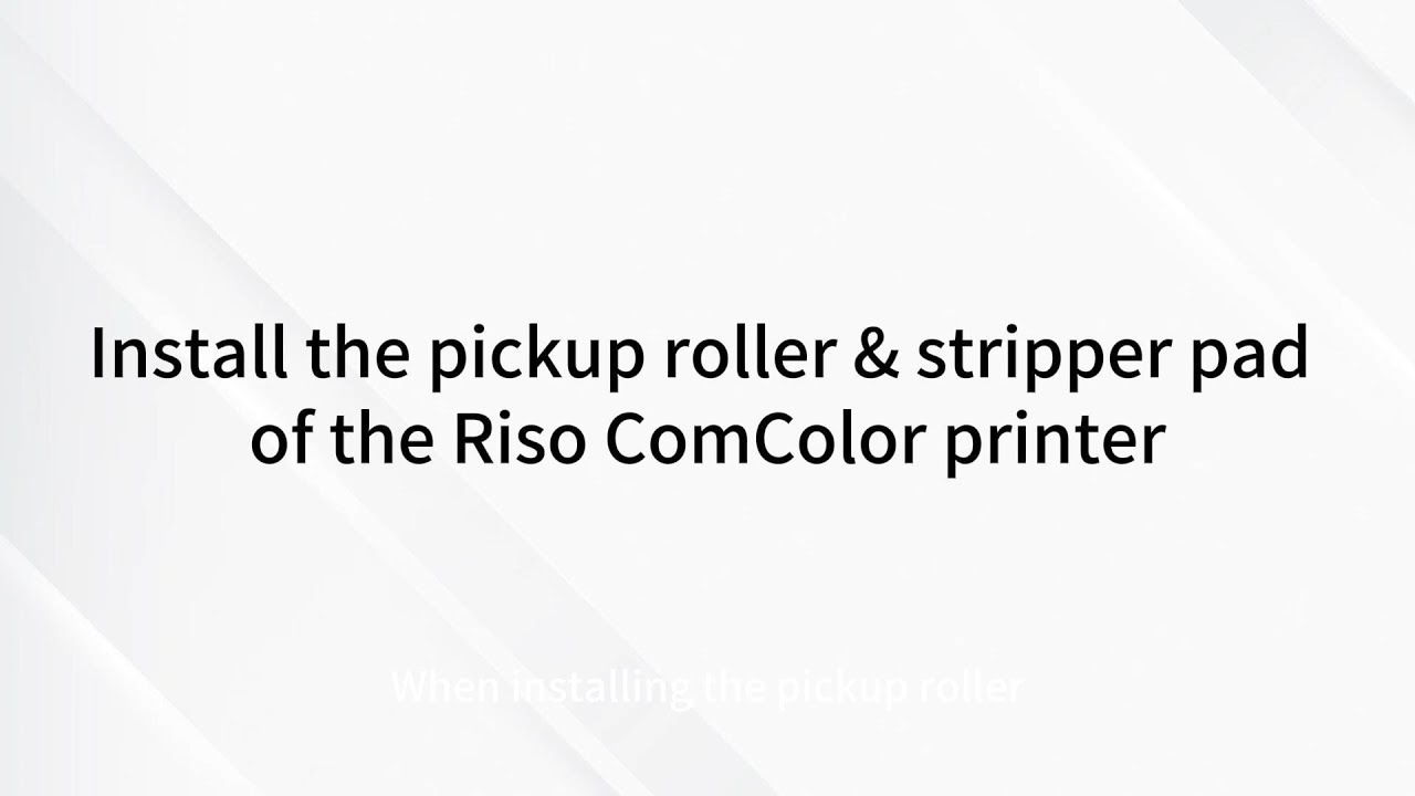 Install the Riso ComColor printer pickup roller and stripper pad #riso ...
