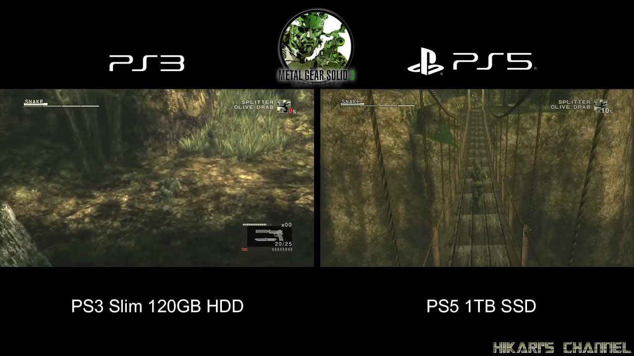 MGS3 HD PS3 vs PS5 読み込み速度の比較動画 01 バーチャスミッション - YouTube