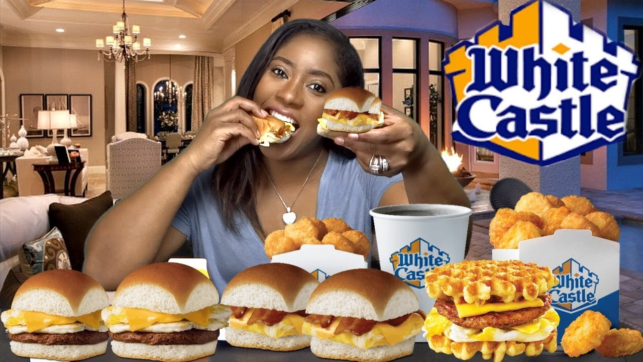 WHITE CASTLE BREAKFAST MUKBANG - YouTube